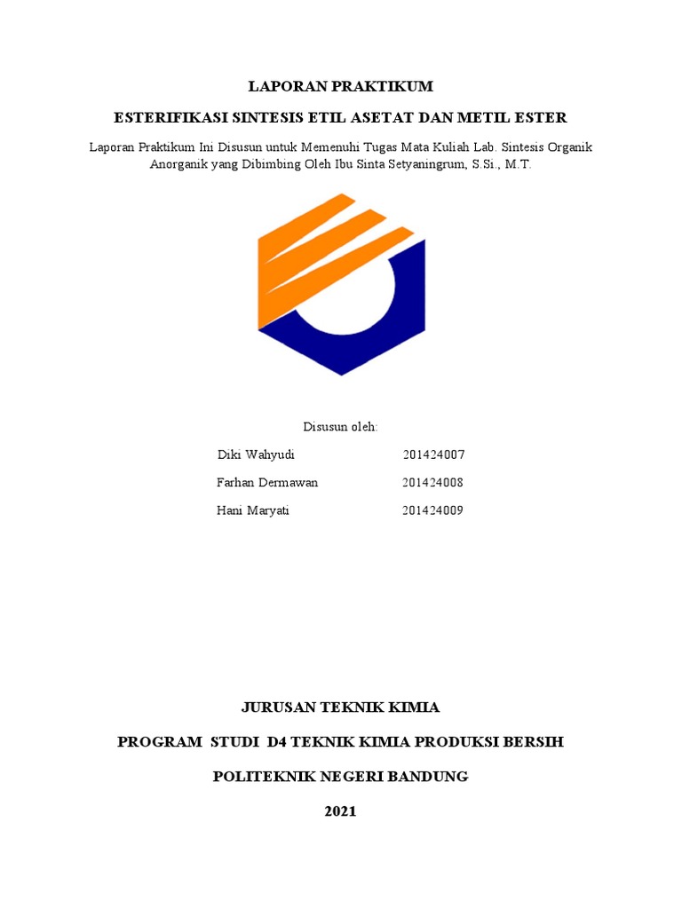 Laporan Praktikum Esterifikasi | PDF Laporan Praktikum Esterifikasi | PDF