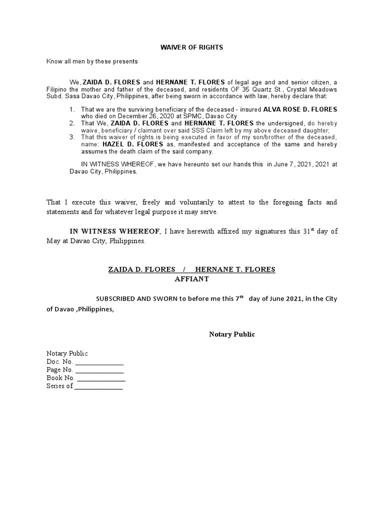 IN WITNESS WHEREOF, I Have Herewith Affixed My Signatures This 31 | PDF