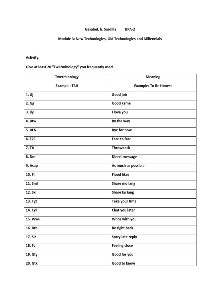 Module 3 New Technologies, Old Technologies D Millennials (Sardilla) | PDF | Mass Media ...