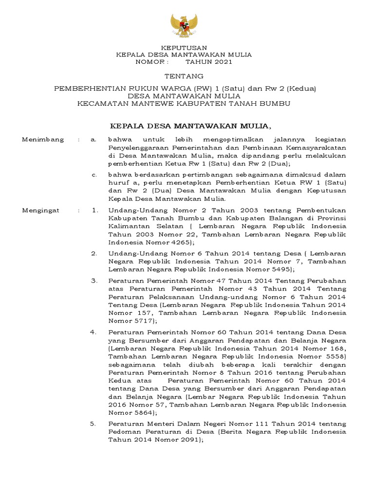 3.SK Pemberhentian RW | PDF