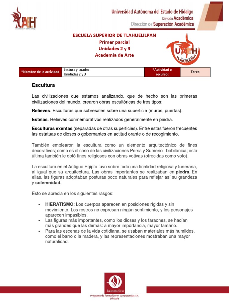 Pintura y Escultura Unidad 2 | PDF | Escultura | Pinturas