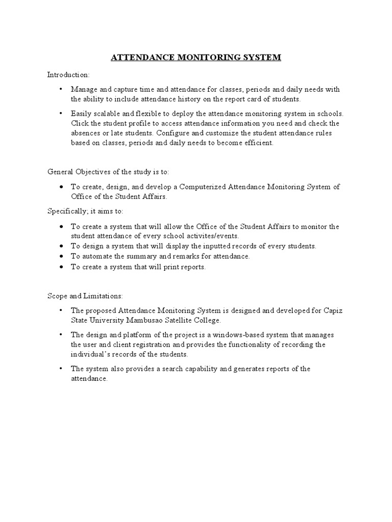 Attendance Monitoring System | PDF