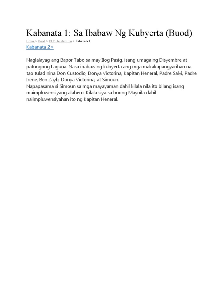 Kabanata 1 | PDF