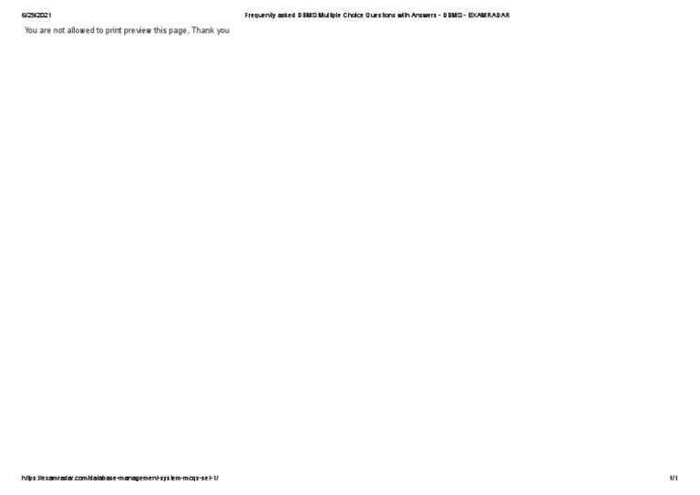 Frequently Asked Dbms Multiple Choice Questions With Answers Dbms Examradar Pdf