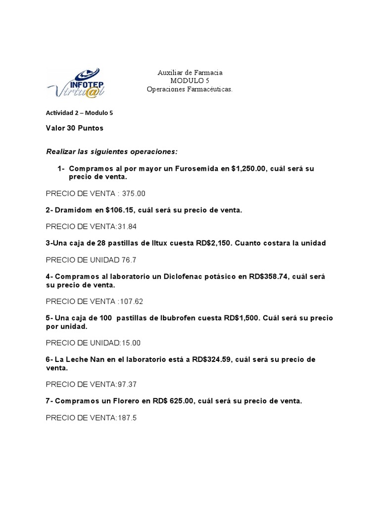 Actividad 2 Modulo 5 OPERACIONES L | PDF