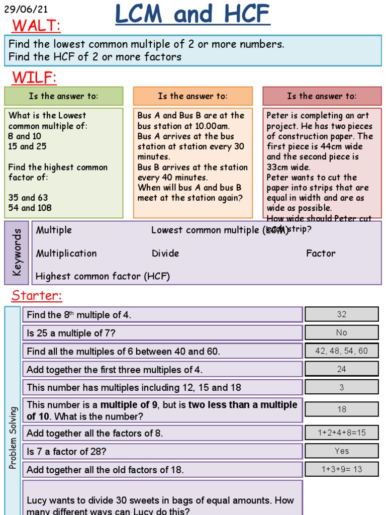 1-LCM-and-HCF KS3 Maths | PDF | Mathematical Concepts | Discrete ...