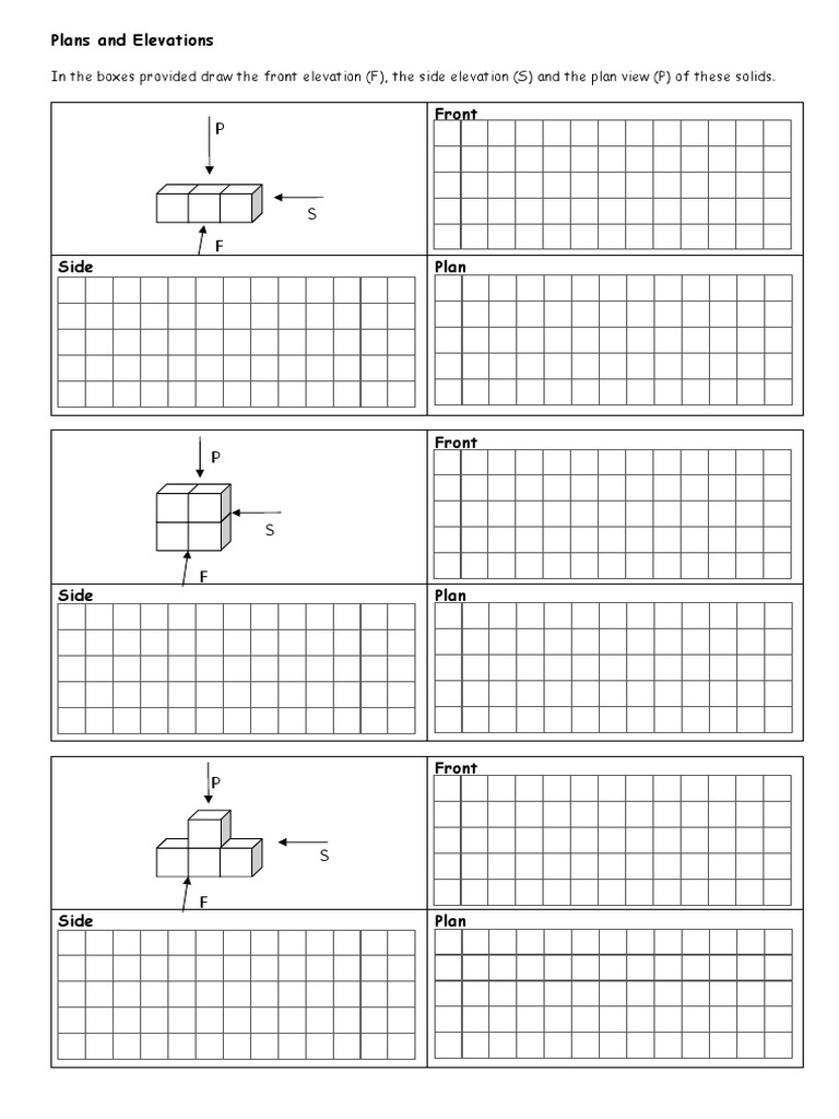 Plans and Elevations KS3 Maths | PDF