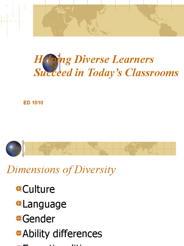 Helping Diverse Learners Succeed in Today's Classrooms | PDF ...