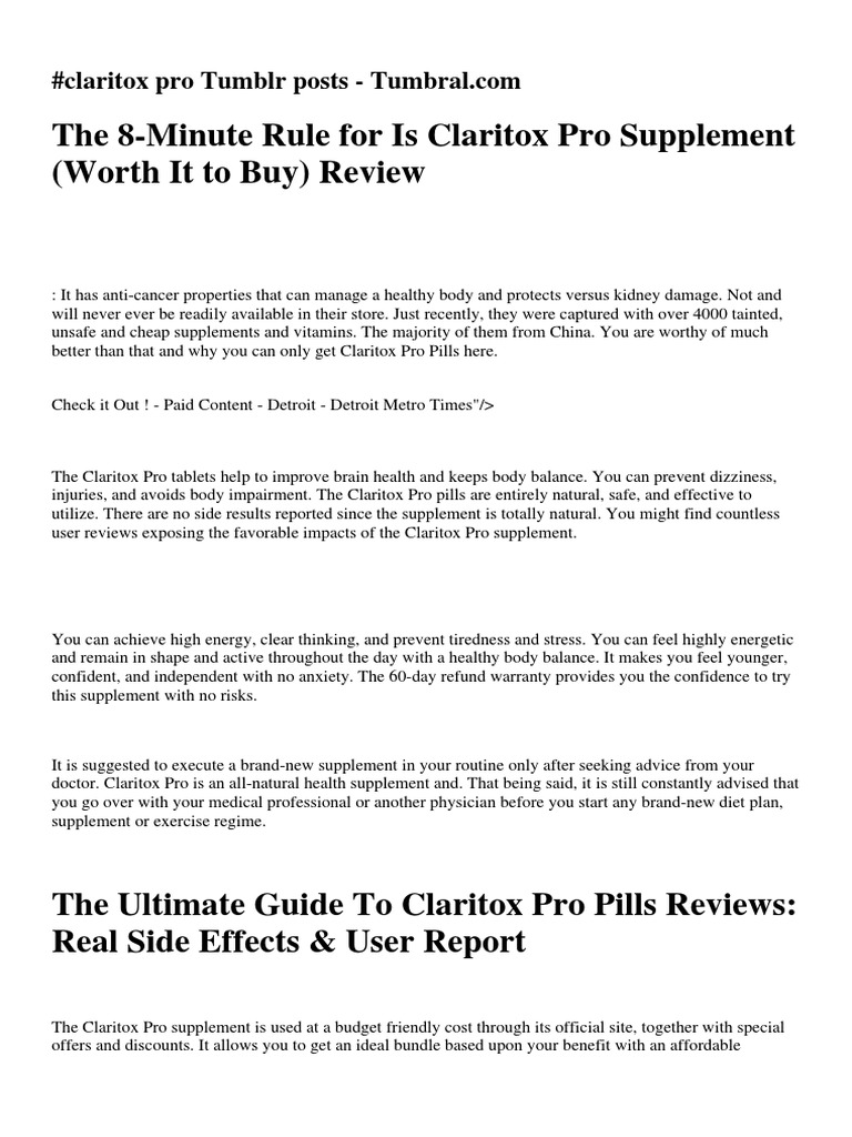 Claritox Pro Review 2021 Can It Really Work Readpxmmcfxpex | PDF