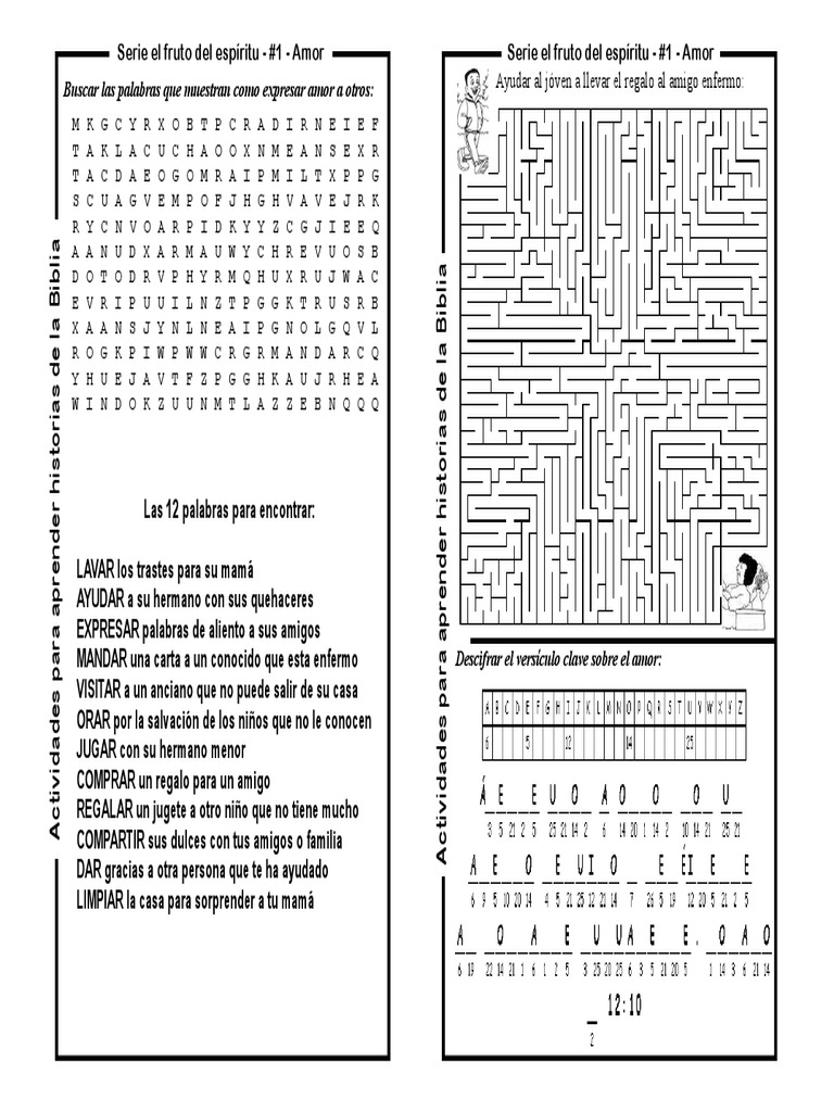 Hoja de Actividades El Fruto Del Espíritu 1 Amor - 0657469800 | PDF ...