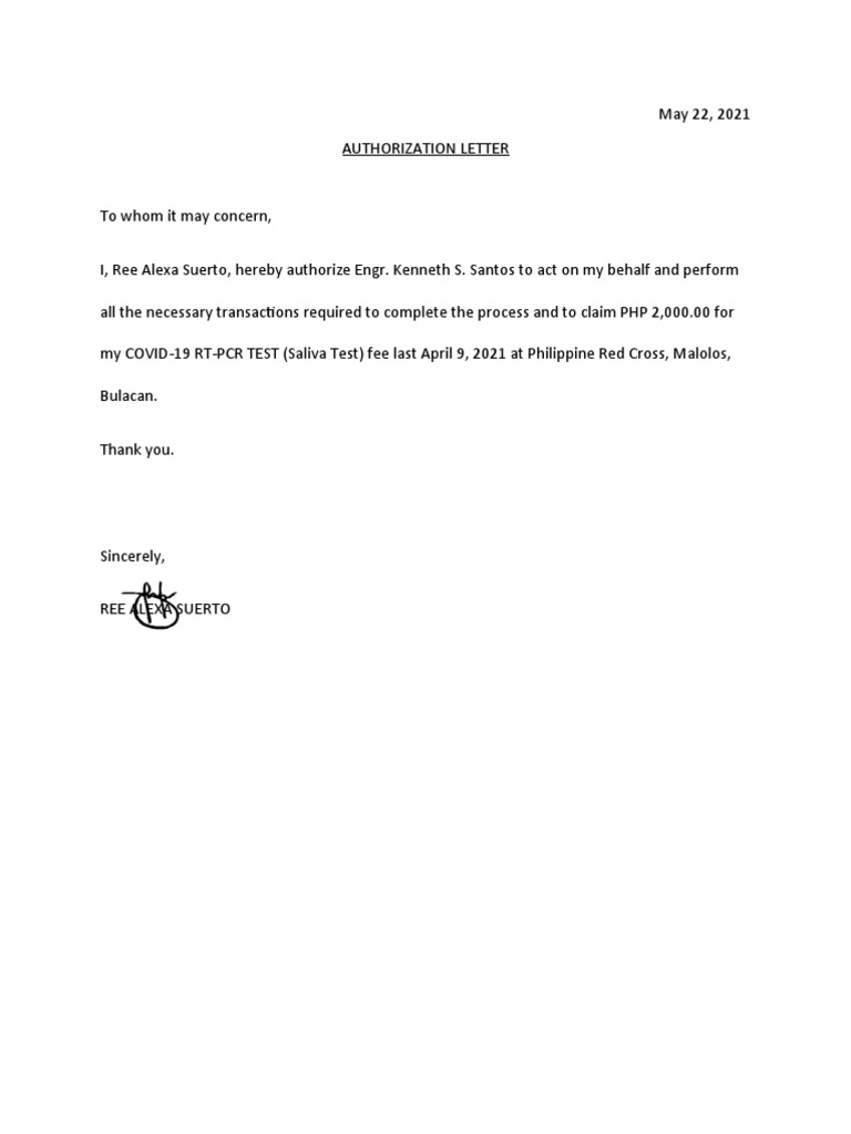 Authorization Letter | PDF