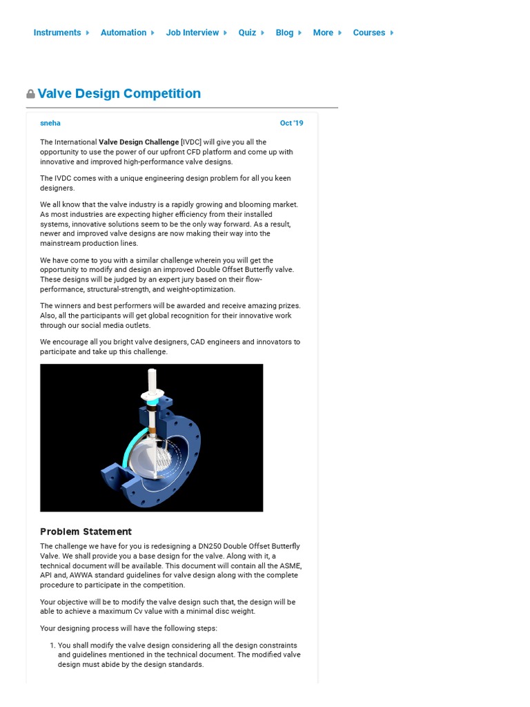 Valve Design Competition | PDF | Computing | Science