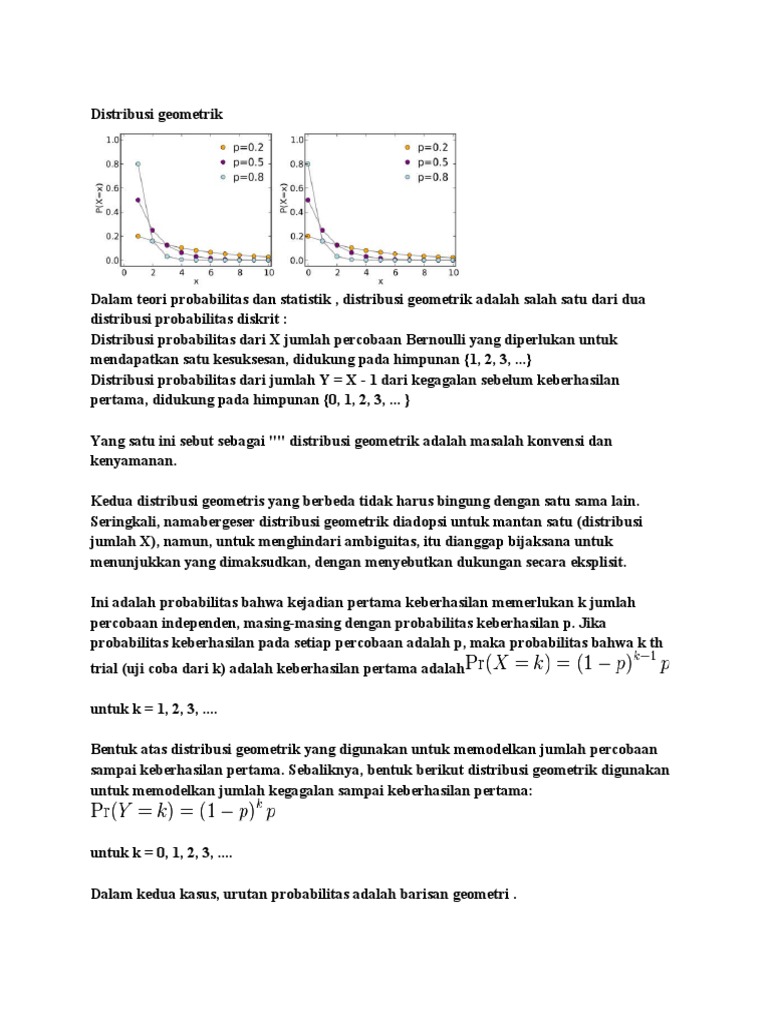 Definisi dan Contoh Distribusi Geometrik | PDF | Metode & Bahan Ajar