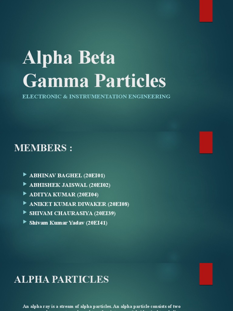 Alpha Beta Gamma Particles: Electronic & Instrumentation Engineering ...