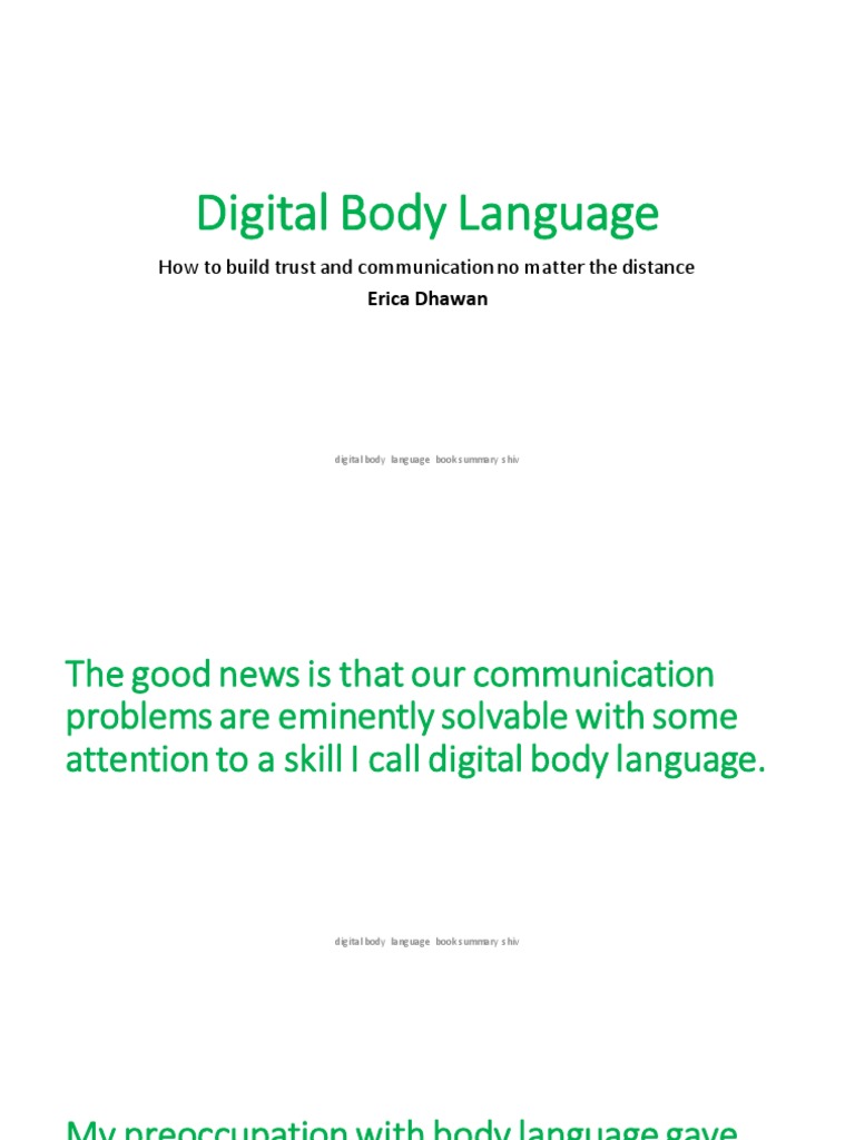 Digital Body Language Book Summary 1624877115 | PDF | Body Language ...