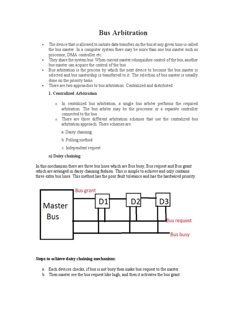 Bus Arbitration | PDF | Network Topology | Data Transmission