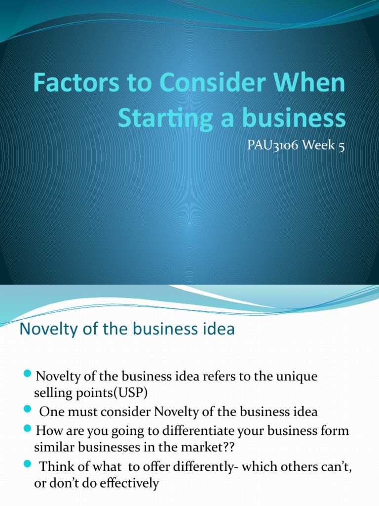 Factors To Consider When Starting A Business | PDF | Microeconomics ...