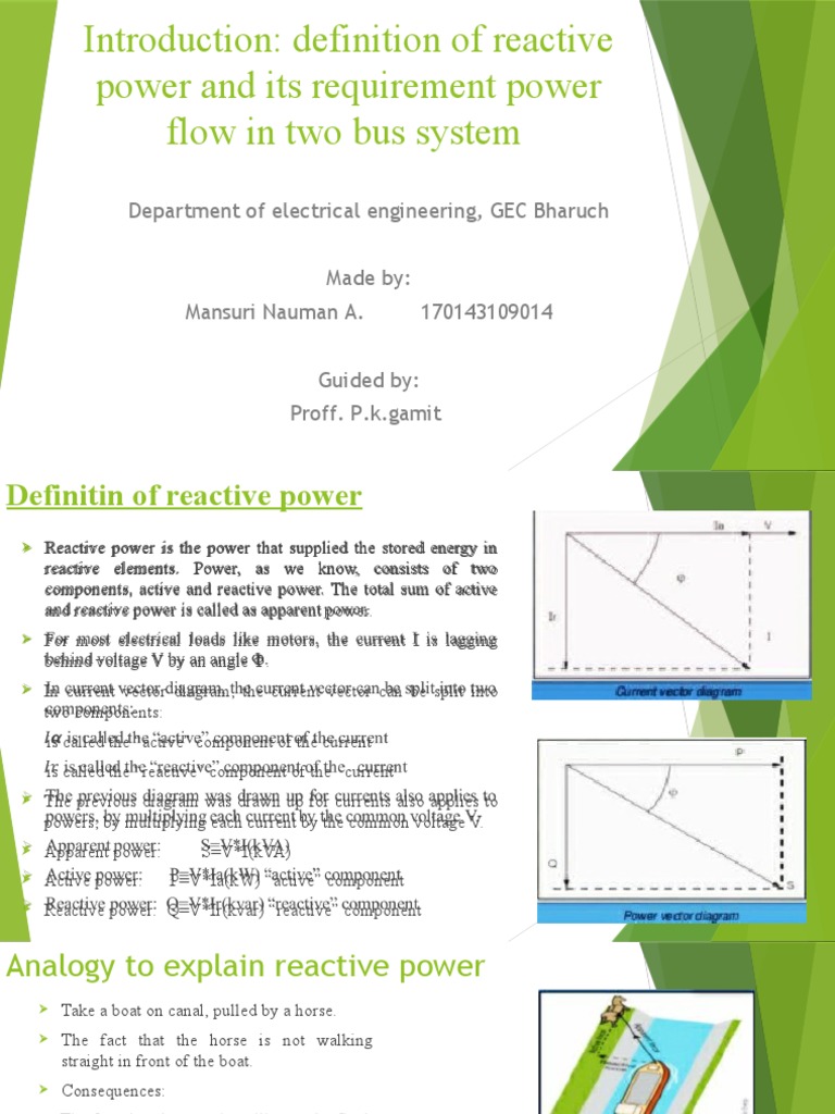 Introduction Definition of Reactive Power and Its Requirement Power ...