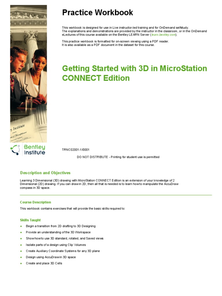 Getting Started With 3D in MicroStation Connect Edition TRNC02001-1 ...