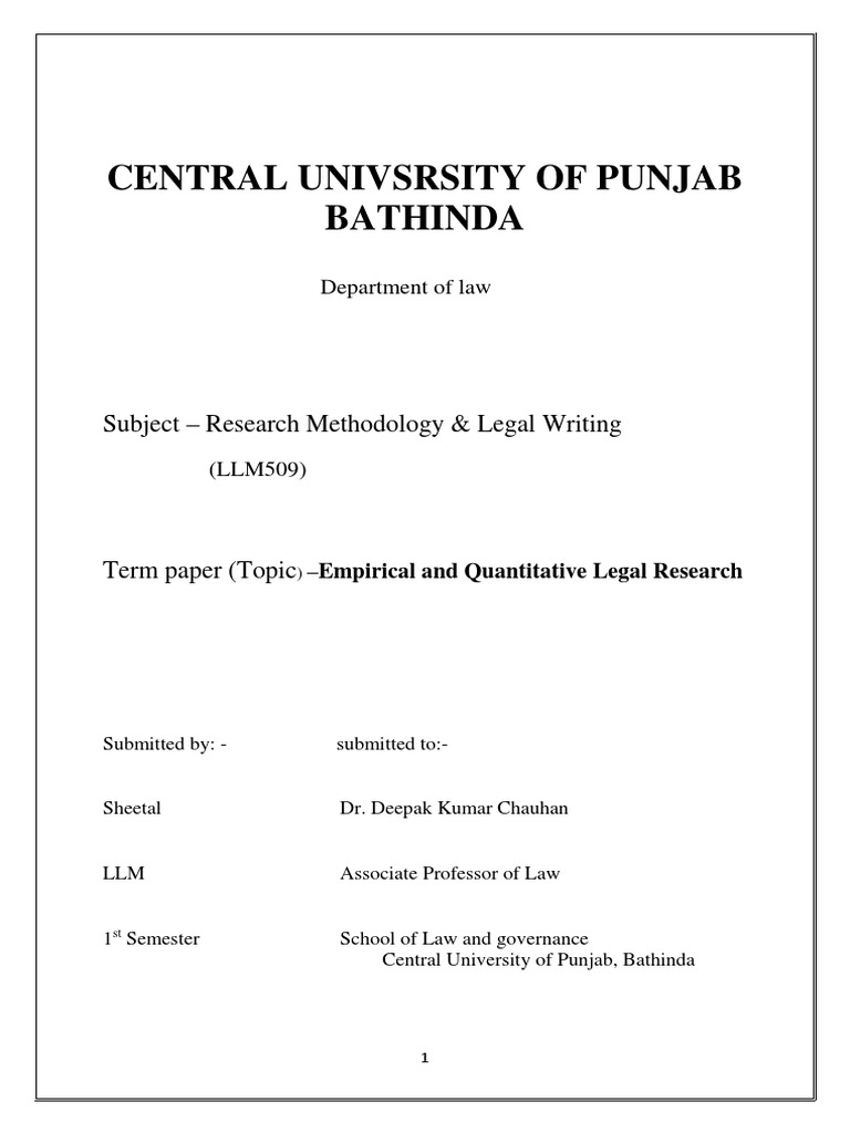 Sheetal - RM Project Work | PDF | Empirical Research | Experiment
