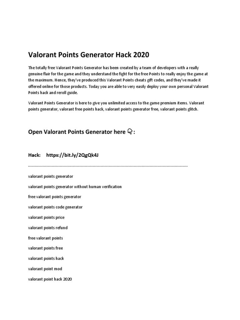 Open Valorant Points Generator Here | PDF