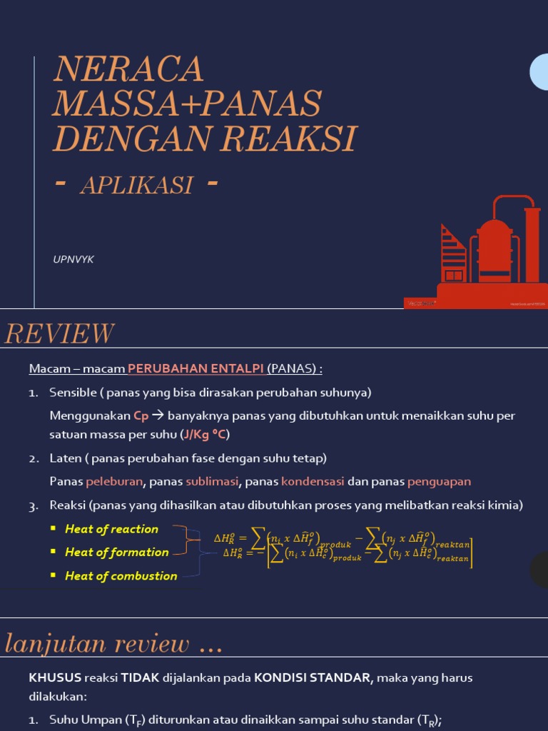 NERACA MASSA+PANAS DENGAN REAKSI Edit | PDF
