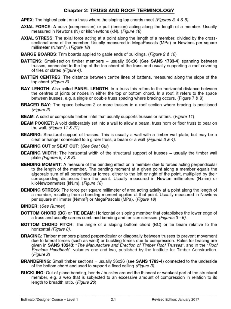 Chapter 2: Truss and Roof Terminology: (Figure 2) | PDF | Truss | Beam ...