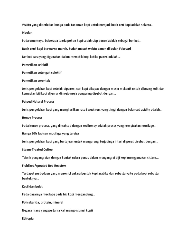 Proses dan Pengolahan Kopi dan Teh | PDF | Memasak, Makanan, & Anggur ...