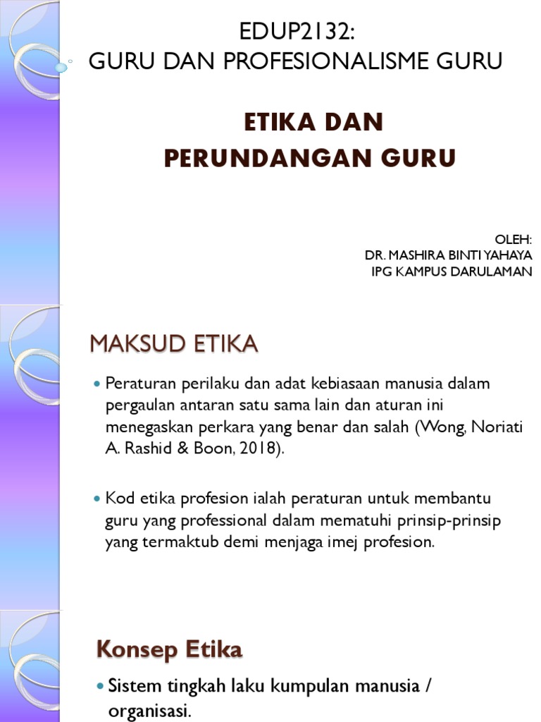 Topik 7 - Etika Dan Perundangan Guru | PDF