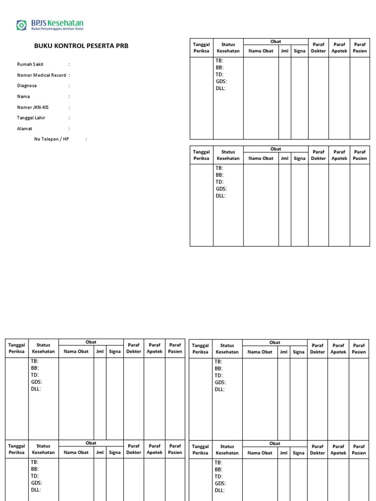 Buku Kontrol Peserta PRB | PDF