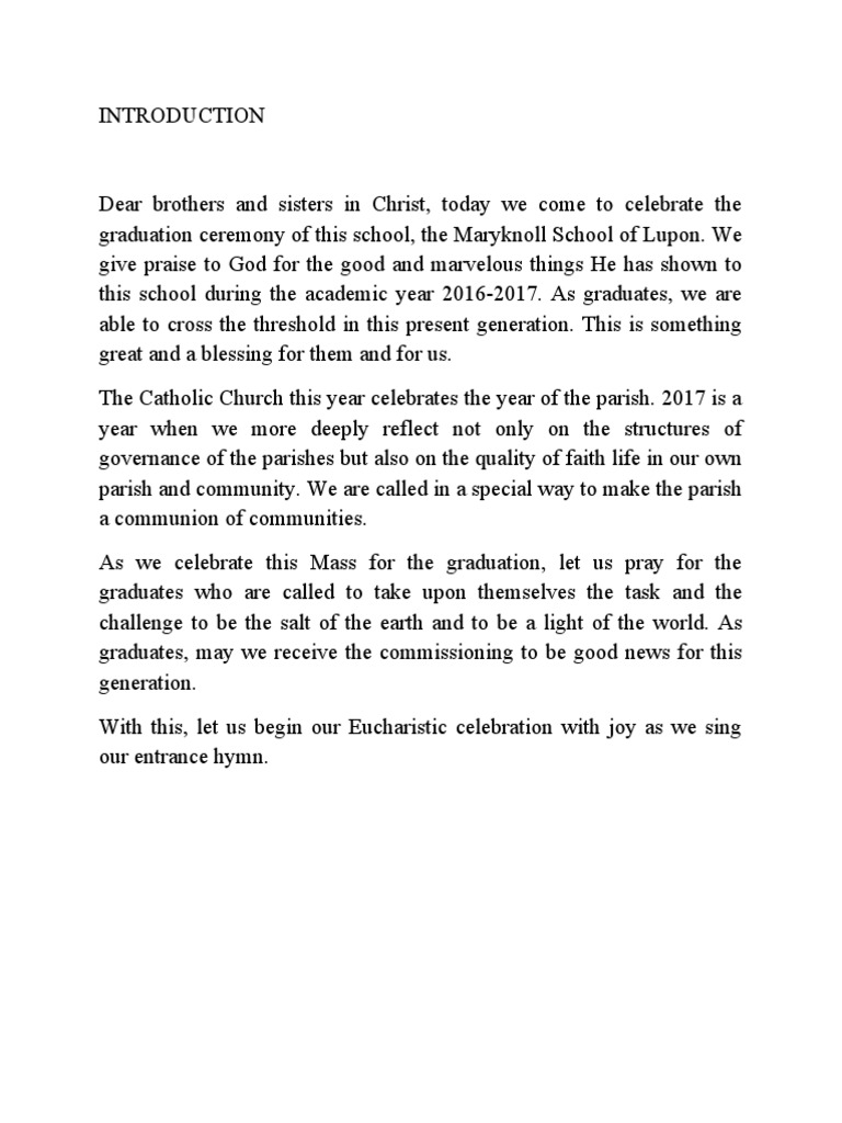 Introduction Graduation | PDF