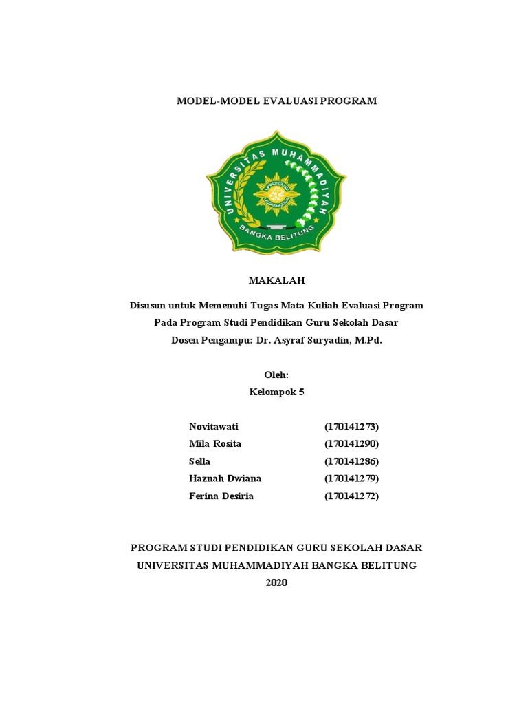 Makalah Kelompok 5 Model-Model Evaluasi Program | PDF | Karier ...
