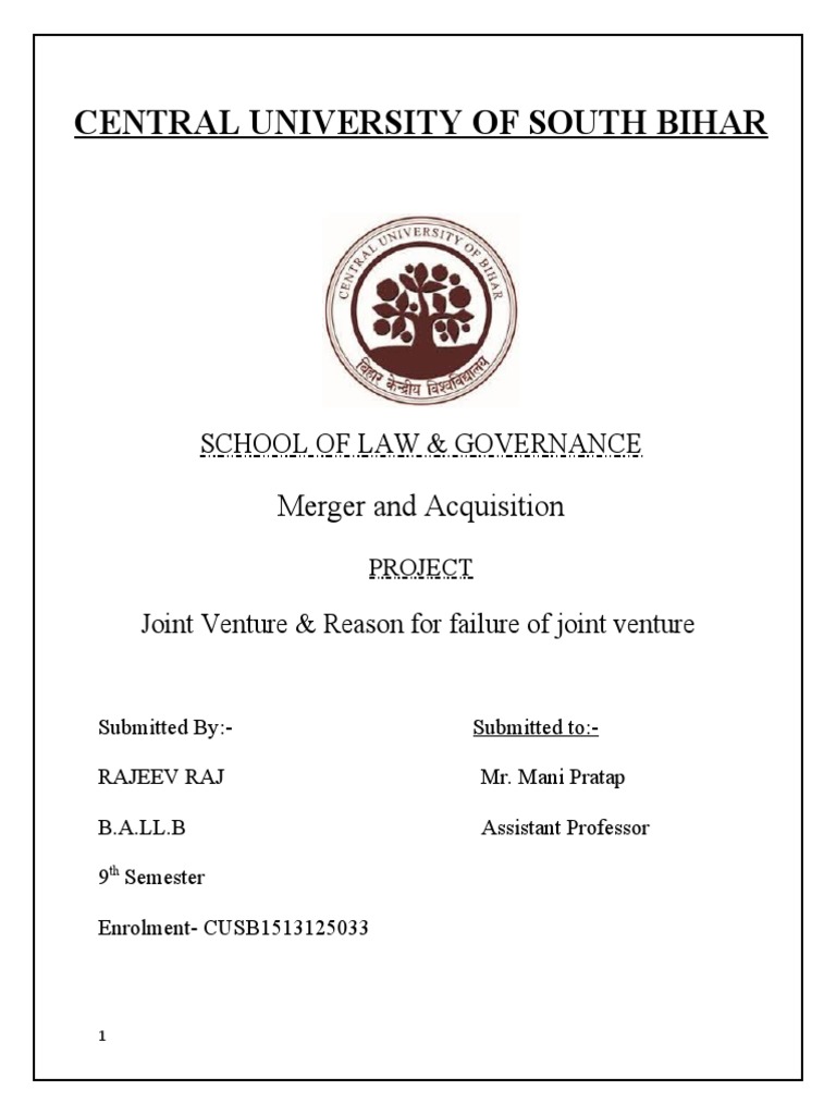 Joint Venture Analysis and Failures | PDF | Joint Venture | Limited ...