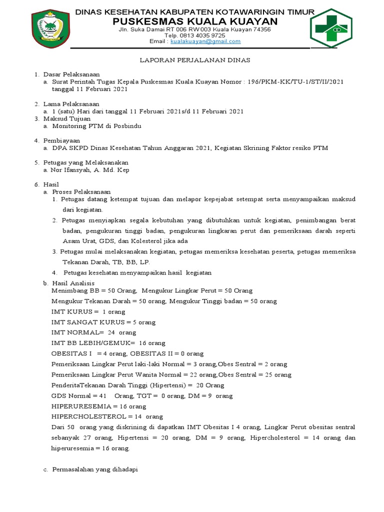 LPD Skrining Tangakarobah 11 Februari 2021 | PDF