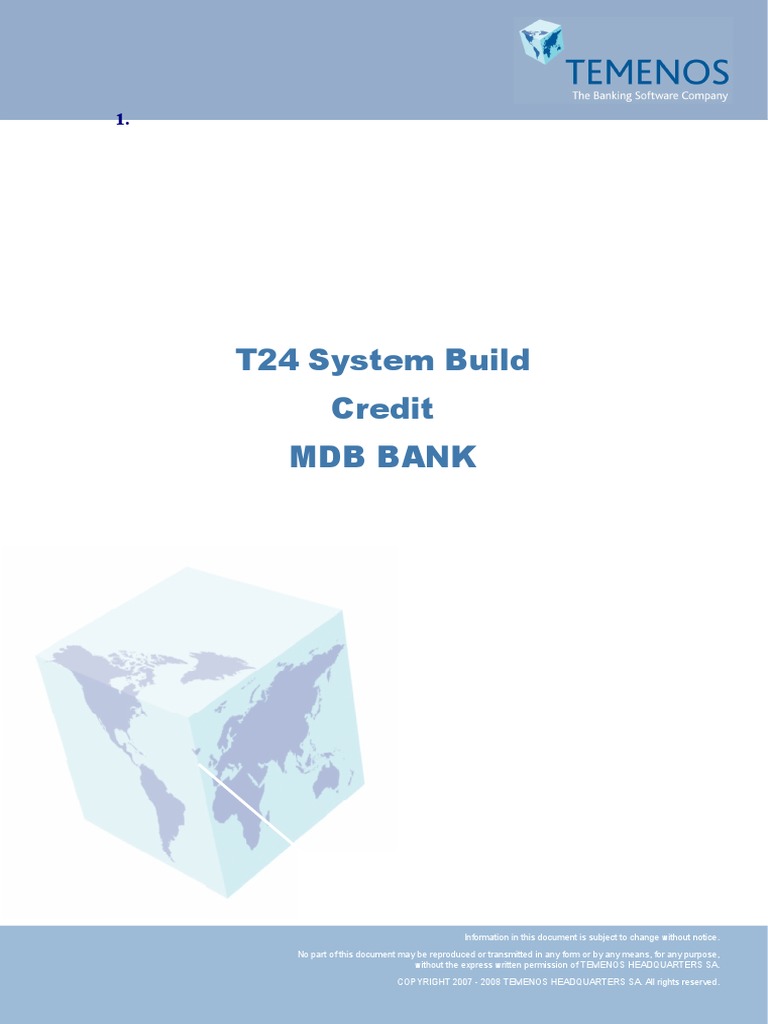 T24 System Build Credit V1.0 | PDF | Loans | Mortgage Loan