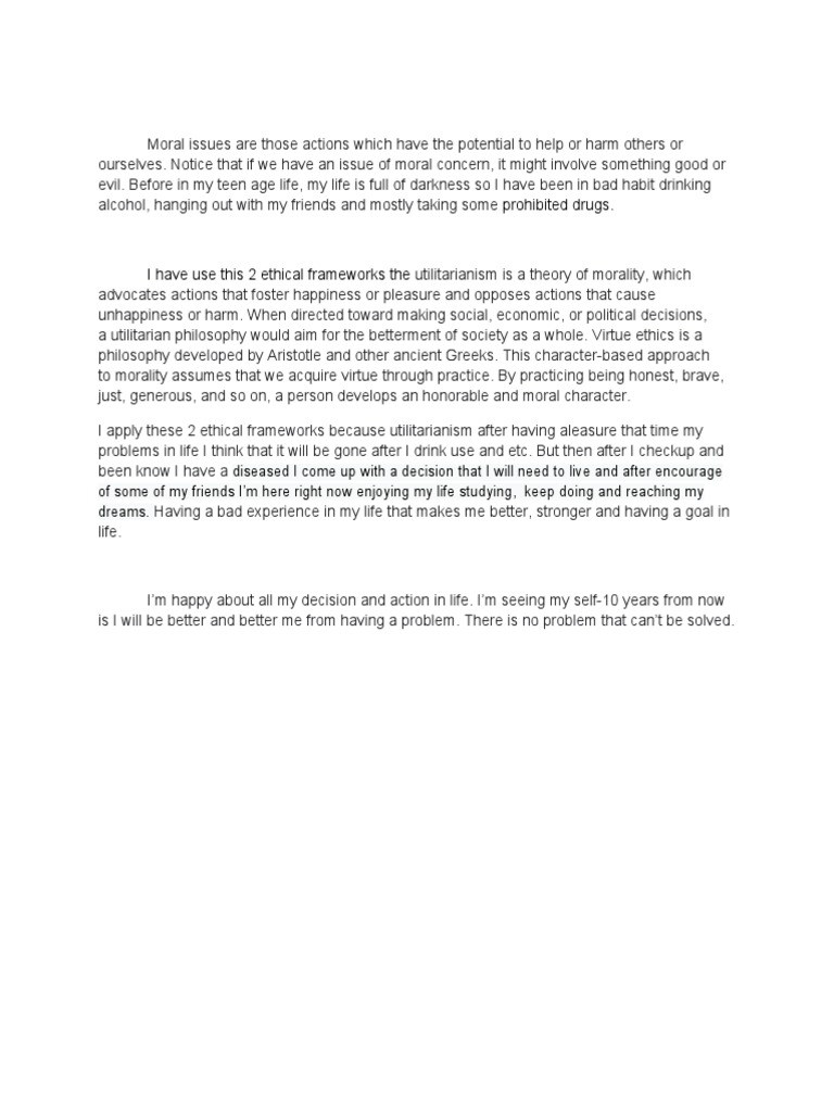 Moral Issue in Ethics | PDF