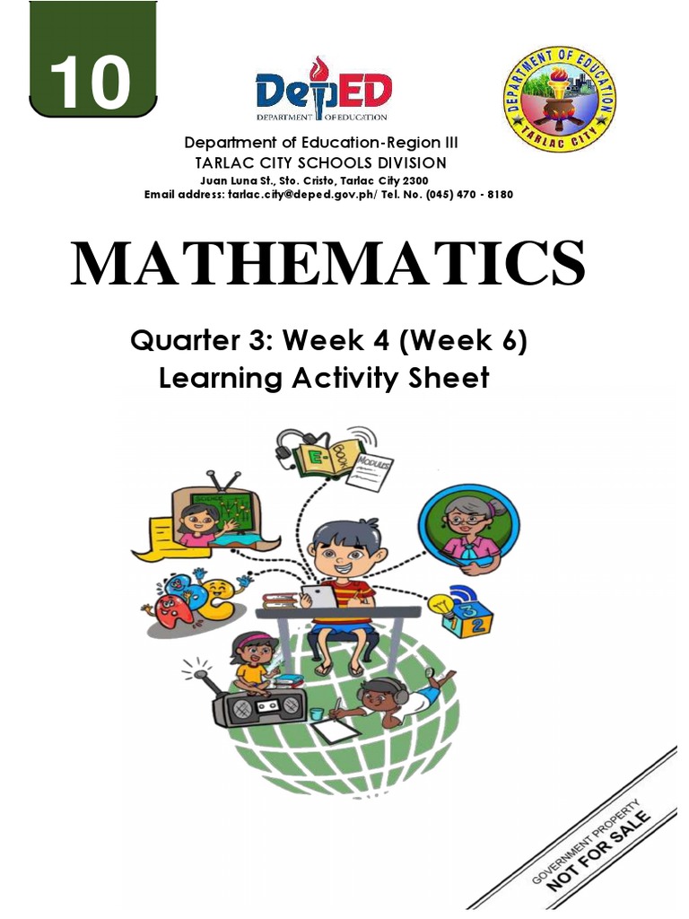 Mathematics: Quarter 3: Week 4 (Week 6) Learning Activity Sheet | PDF ...