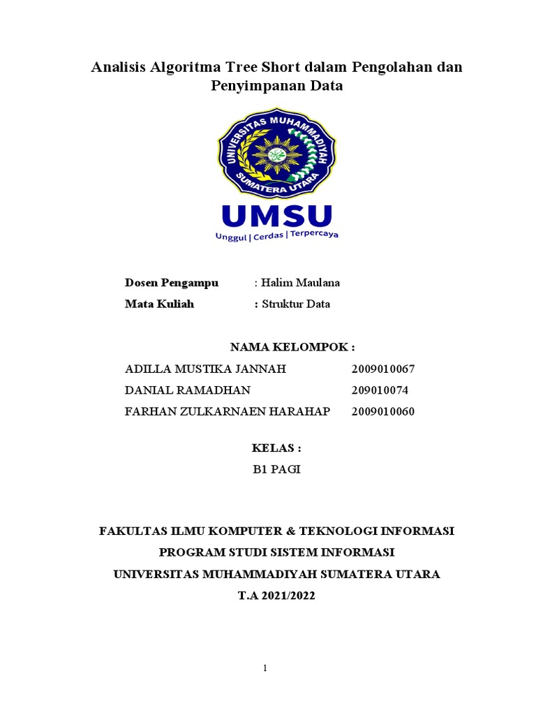 Analisis Algoritma Tree Short Dalam Pengolahan Dan Penyimpanan Data | PDF