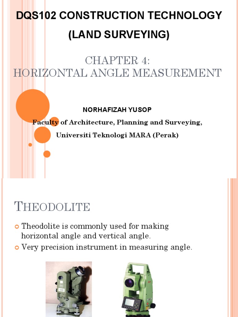 Chapter 4 Horizontal Angle Measurement | PDF | Surveying | Geometry