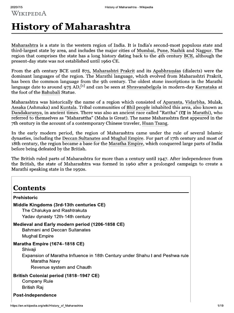 History of Maharashtra - Wikipedia | PDF | Game Theory | Chess