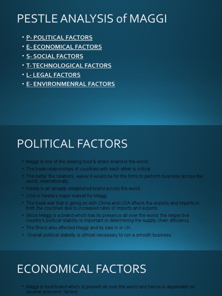 Pestle Analysis of Maggi | PDF | Foods | Supply Chain