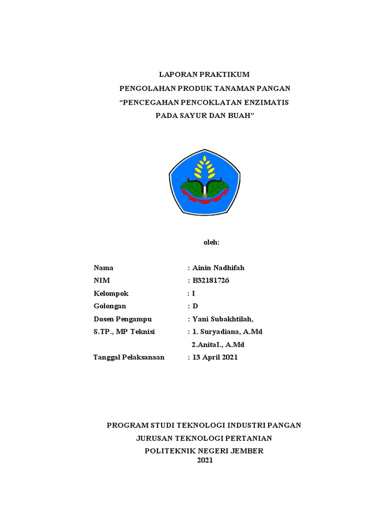 Laprak Pencoklatan Enzimatis | PDF
