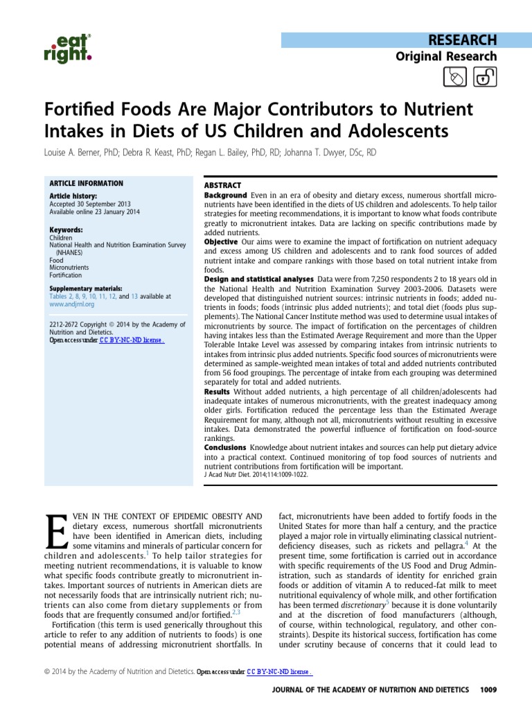 Fortified Food | PDF | Nutrients | Vitamin