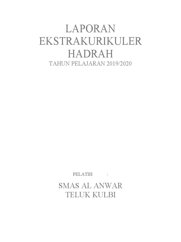 LAPORAN EKSTRAKURIKULER Hadrah | PDF