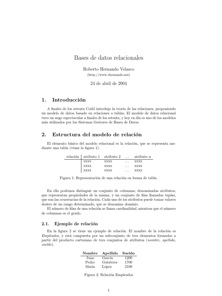 Algebra Relacional | PDF | Modelo relacional | SQL