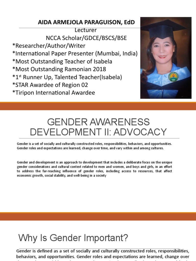 Gender Awareness Development Advocacy FINAL | PDF | Woman | Gender