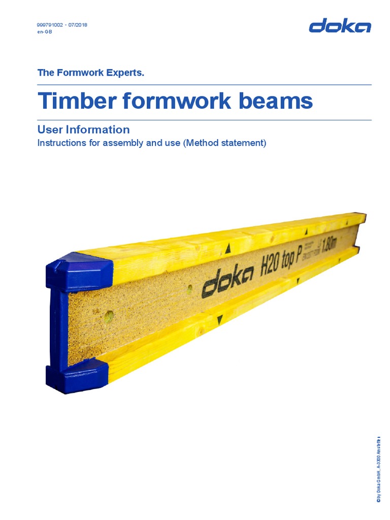Timber Formwork Beams: User Information | PDF | Safety | Beam (Structure)