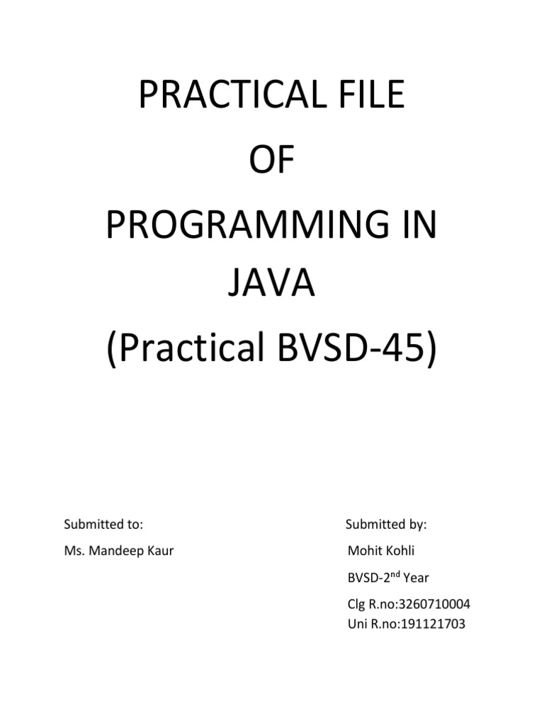 Practical File | PDF | Constructor (Object Oriented Programming) | Programming
