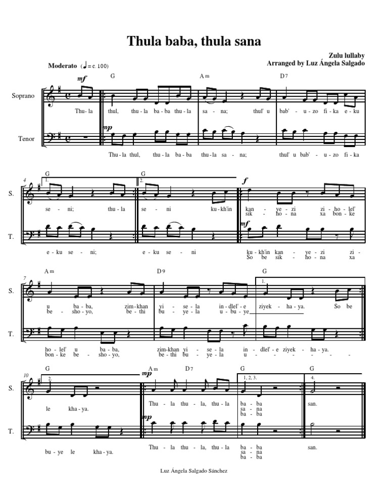 Thula Baba, Thula Sana | PDF