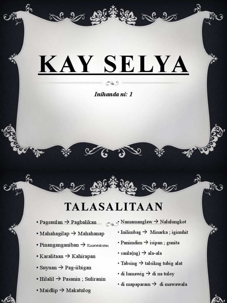 Aralin 4 Kay Selya | PDF